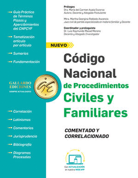 CÓDIGO NACIONAL DE PROCEDIMIENTOS CIVILES Y FAMILIARES COMENTADO 2025. MASSE MORENO LUIS ...